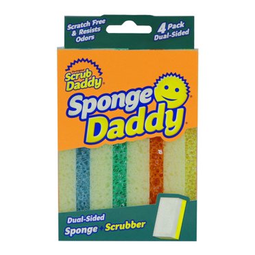 Scrub Daddy Original Scratch Free FlexTexture Scrubbing Sponge, Yellow ...