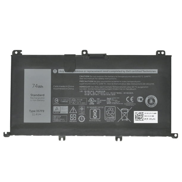 New 357F9 Battery 11.1V 74Wh for Dell Inspiron 7000 Gaming 15 7566 7567 ...