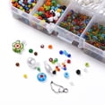 1Box DIY Bracelet Jewelry Set Making Flat Round & Flower Glass Beads ...