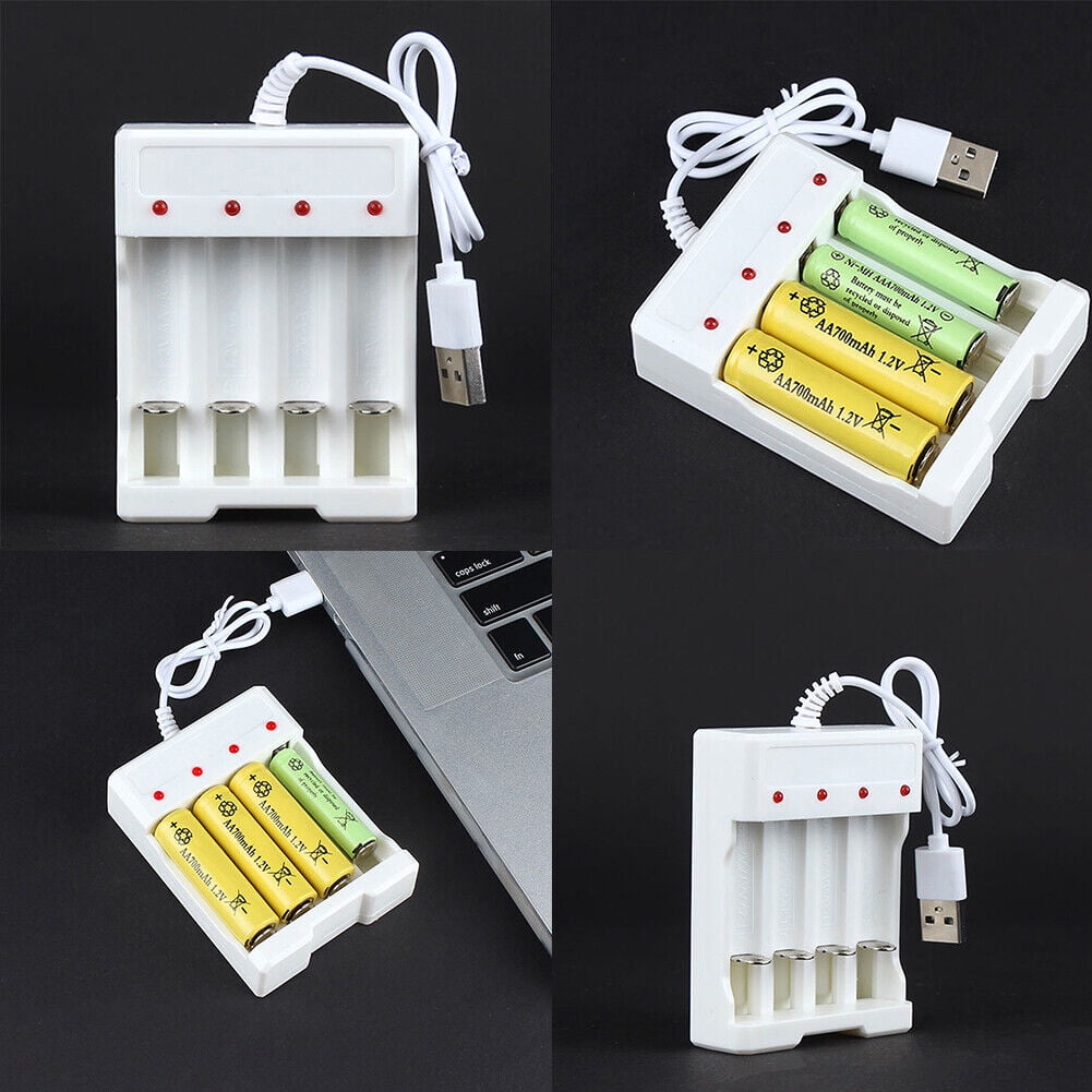 US 4 Slot Battery Charger For AA AAA Rechargeable Ni-MH Ni-CD Li-Ion ...