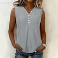 Ashirexll Womens Casual Tops Casual Fashion Sleeveless Button Up Loose ...