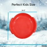 Superio Round Spiral Snow Sled Red 24" Sledding Disc for Kids and ...