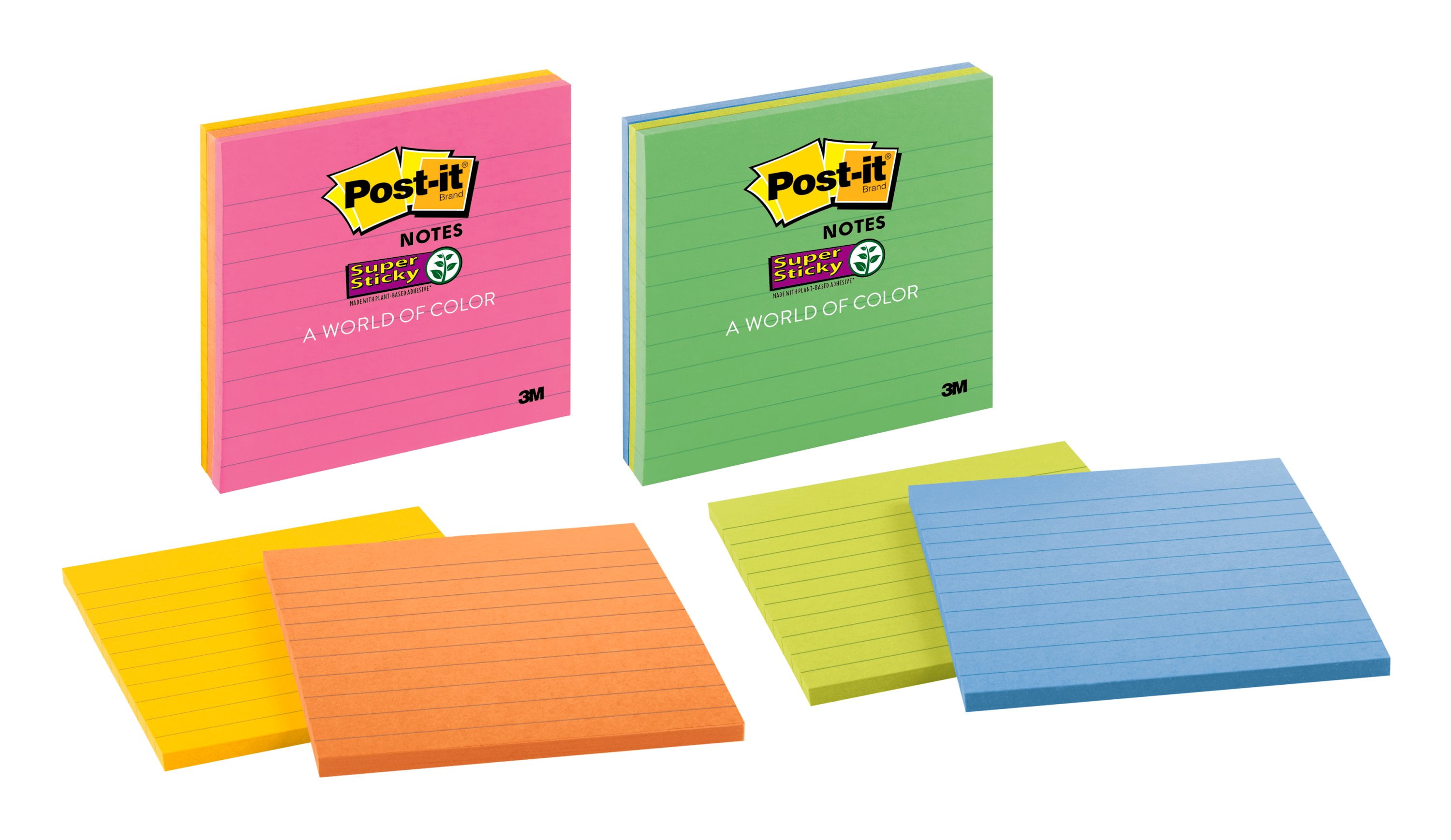 Post it Super Sticky Lined Notes 4 In X 4 In Assorted Colors 3 post-it-super-sticky-lined-notes-4-in-x-4-in-assorted-colors-3