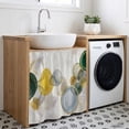 Abstract Ink Cabinet Curtains 35" W x 35" L Green Yellow Blue Ink ...