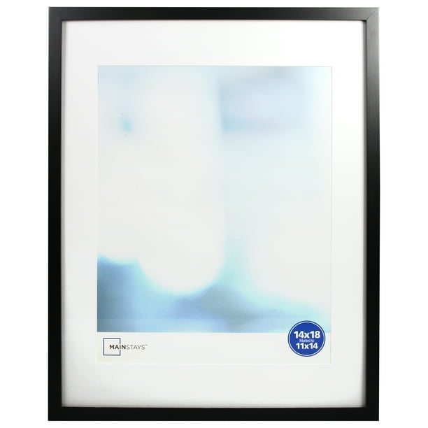 Mainstays MS 14" x 18" Matted to 11" x 14" Linear Black Photo Frame ...