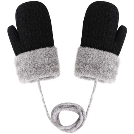 Baby Mittens Cute Cartoon Toddler Winter Wool Insulated Magic Thermal ...