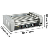VEVOR Electric 18 Hot Dog 7 Rollers Grill Cooker Machine, 1050W w/ Dual ...
