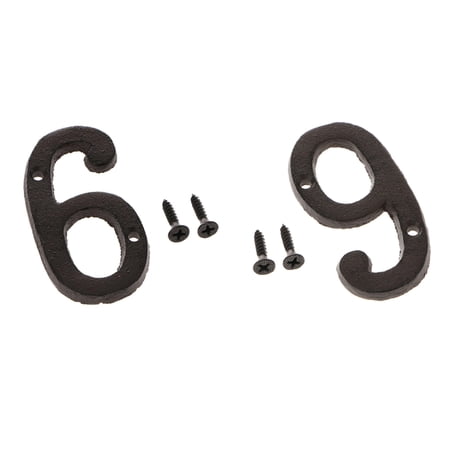 Iron Door Number Sign, Mailbox Numbers, Solid Wrought & 6 with Screws ...