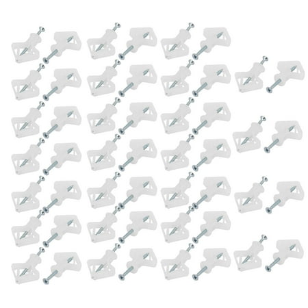 Nylon Pop Toggle Bolt Anchor Fastener Self-tapping Screw White 50 Sets ...