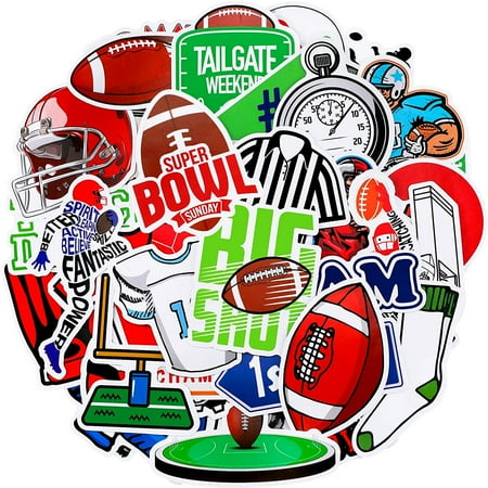 100 Pieces Football Stickers Waterproof Vinyl Sports Stickers Laptop ...