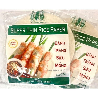 Vietnamese Rice Paper Spring Roll Wrapper by Three Ladies 12 oz. (Pack ...