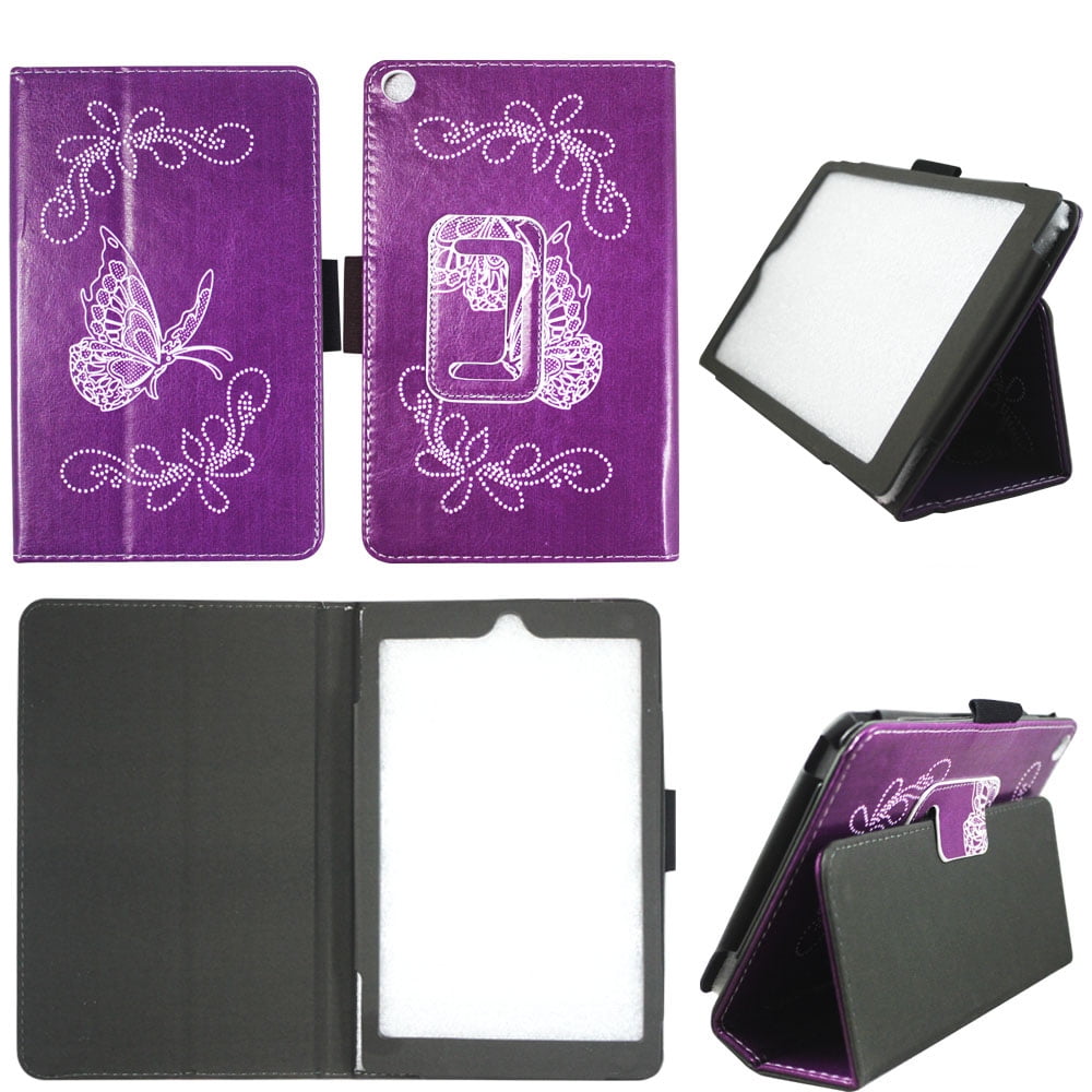 Butterfly on Purple Tablet Folio Case for Amazon Kindle Fire HD 8 (6th ...