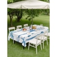 Blue Sea Star Rectangle Outdoor Tablecloth with Umbrella Hole Summer ...