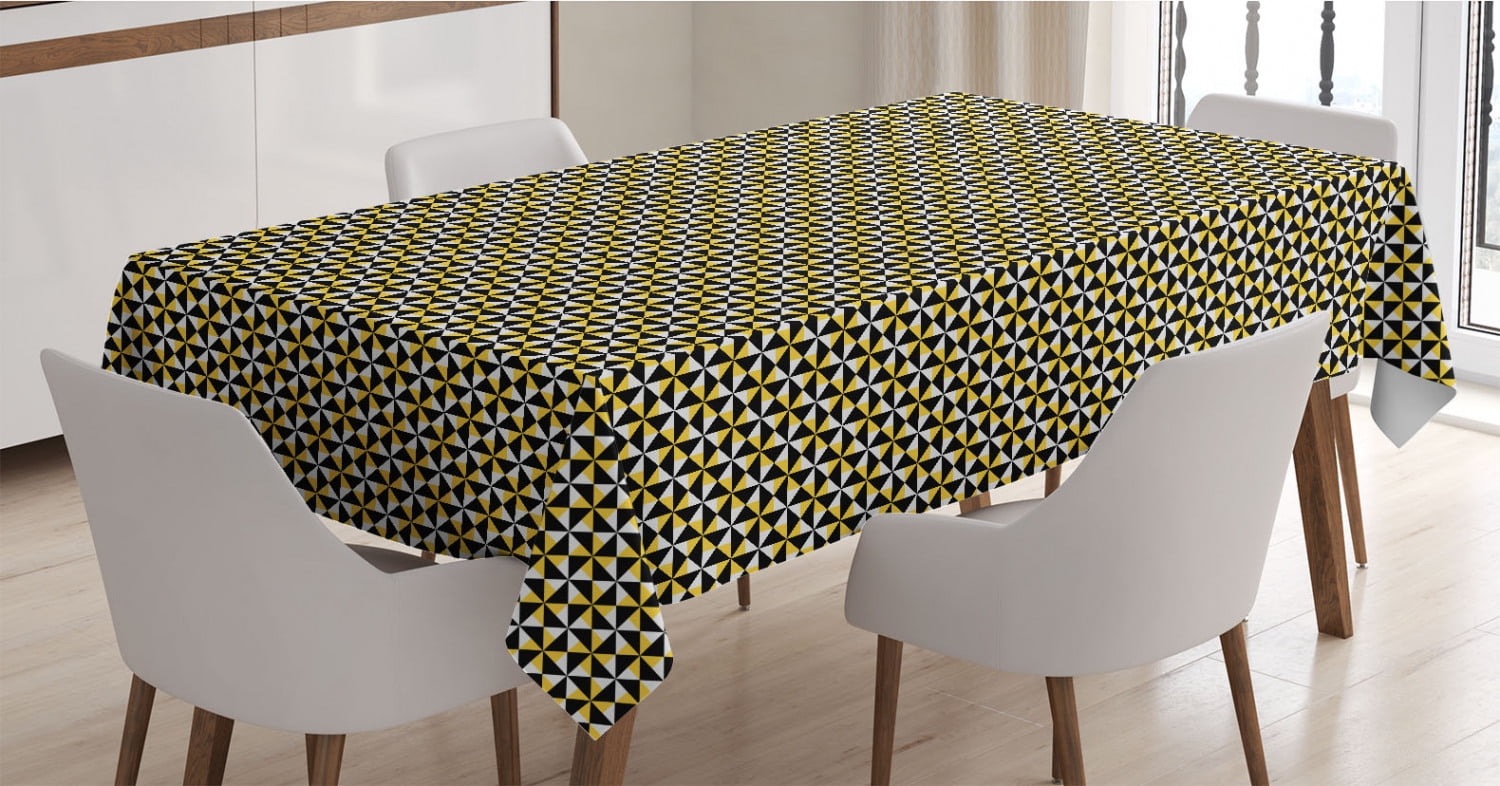 Glitch Tablecloth, Rhythmic Abstract Geometric Bicolour Art ...