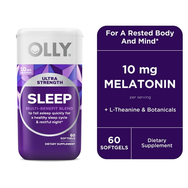 OLLY Ultra Strength Sleep Softgels, Melatonin Sleep Aid Supplement ...
