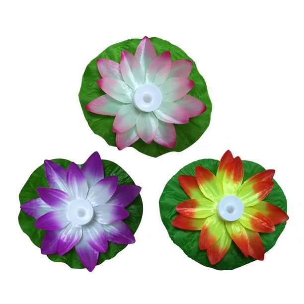LED Artificial Lotus Colorful Changed Floating Flower Lamps Water ...