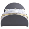 Bowery Hill Contemporary Grey Velvet Full Bed with Dark Espresso Wood ...