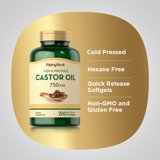 Castor Oil 750mg | 200 Softgel Capsules | Cold Pressed | by Piping Rock ...