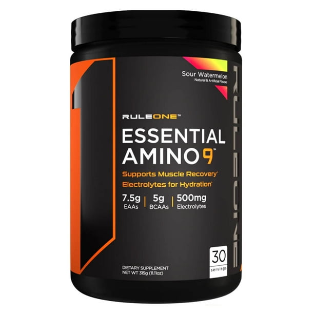 RULE 1 Essential Amino 9 Sour Watermelon 30 serv Amino Acids Hydration ...