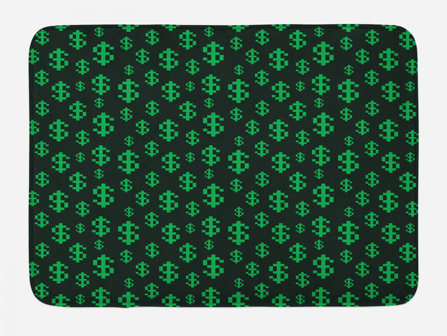 Money Bath Mat, Pixel Art Inspirations in Eighties Style Dollar Sign ...