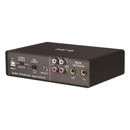 USB audio Interface Microphone Preamps 48V Power 24Bit Sound Card Audio ...
