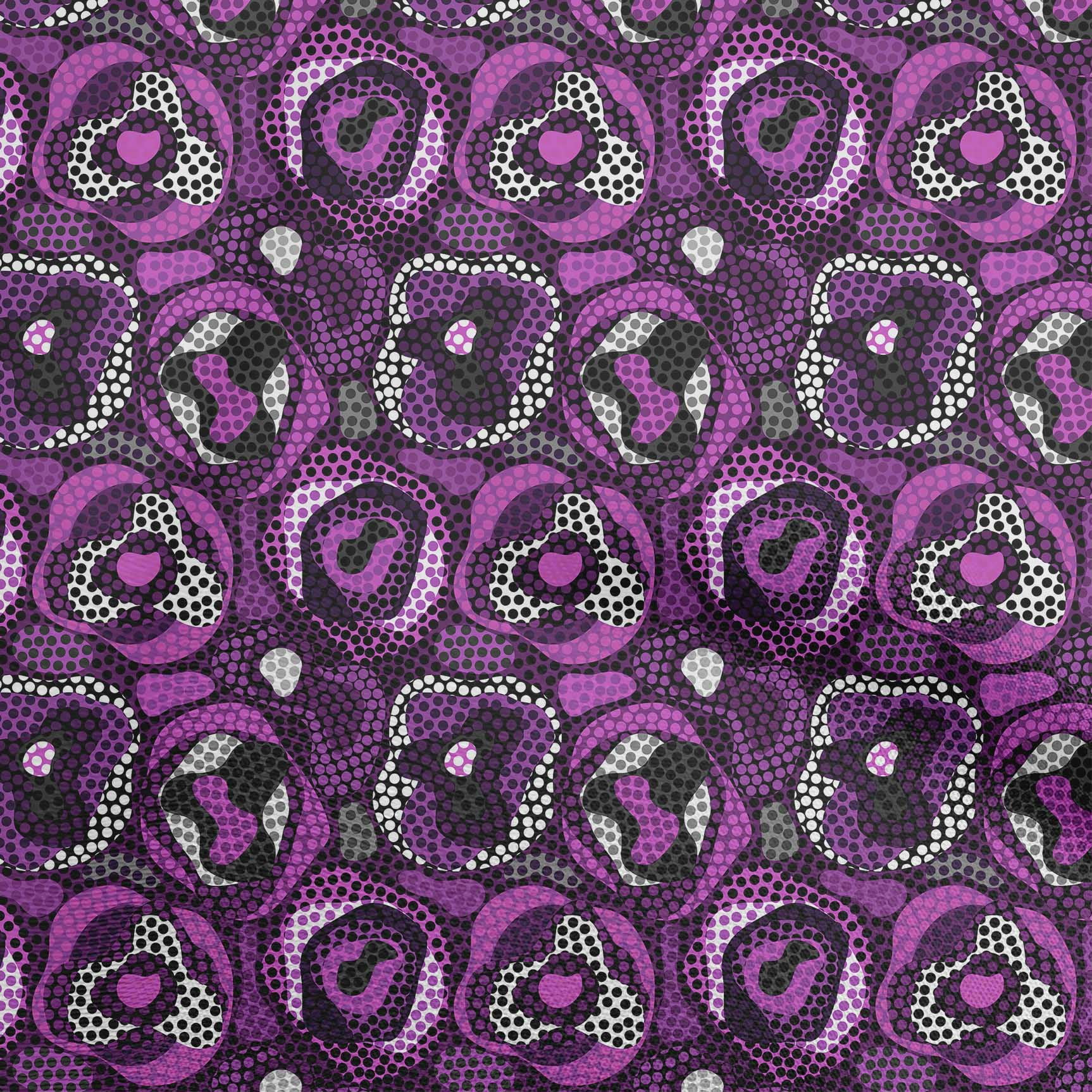 oneOone Cotton Flex Purple Fabric Abstract Sewing Material Print Fabric ...