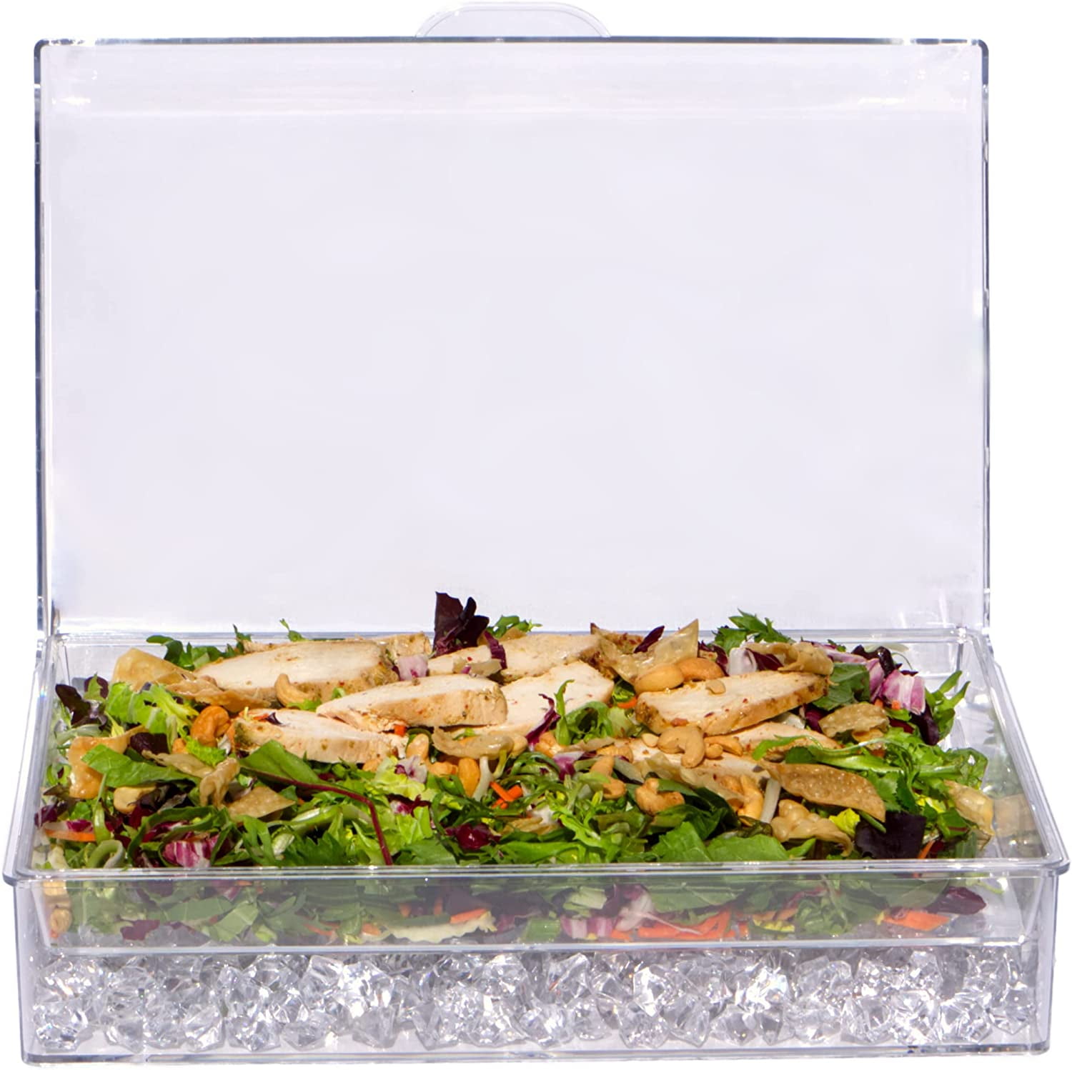 Ice Chilled Party Platter - Large Removable Serving Tray and Hinged Lid ...