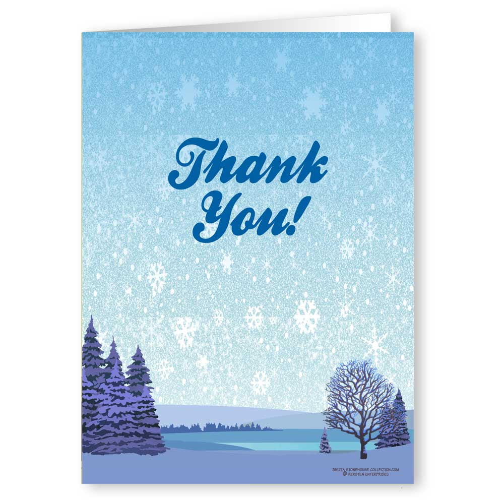Winter Scene Thank You Note Card - 10 Count Boxed Note Cards - Walmart.com