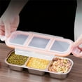 Stainless Steel Snack Container with 3 Compartments Leak-Proof Lunch ...