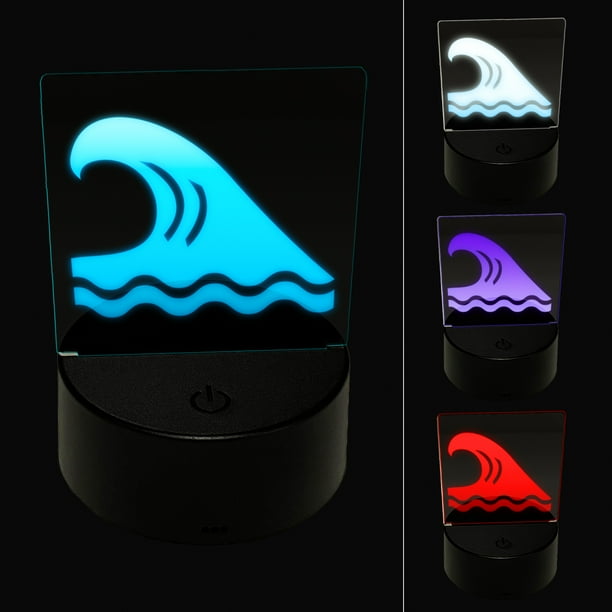 Ocean Surf Wave Beach LED Night Light Sign 3D Illusion Desk Nightstand ...