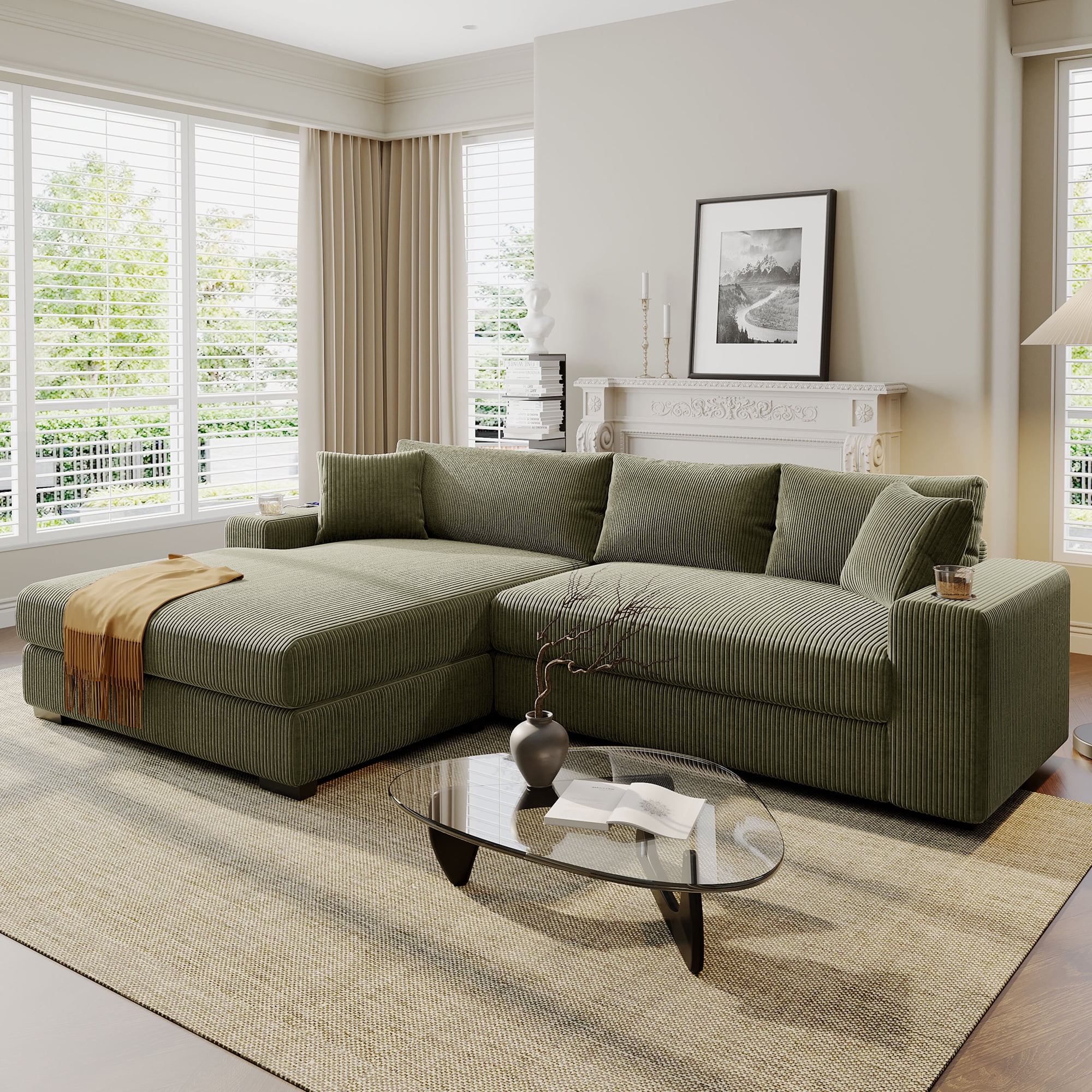 Click here for Modernluxe 111.5 Large Modular Sectional Sofa l-Sh... prices