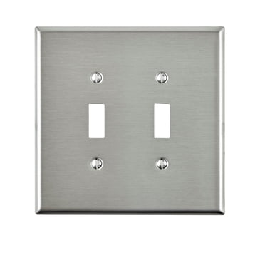 ENERLITES Triple Toggle Light Switch Metal Cover Plate, Stainless Steel ...