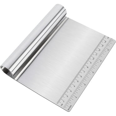 Bench Scraper Kitchen for Bread, Stainless Steel Dough Cutter and ...