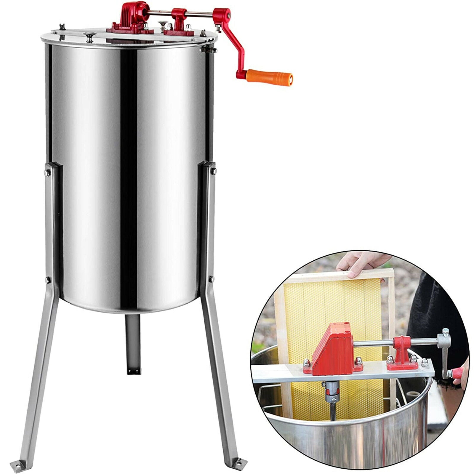 VEVOR Manual Honey Extractor Separator Stainless Steel 3 Frame Bee ...