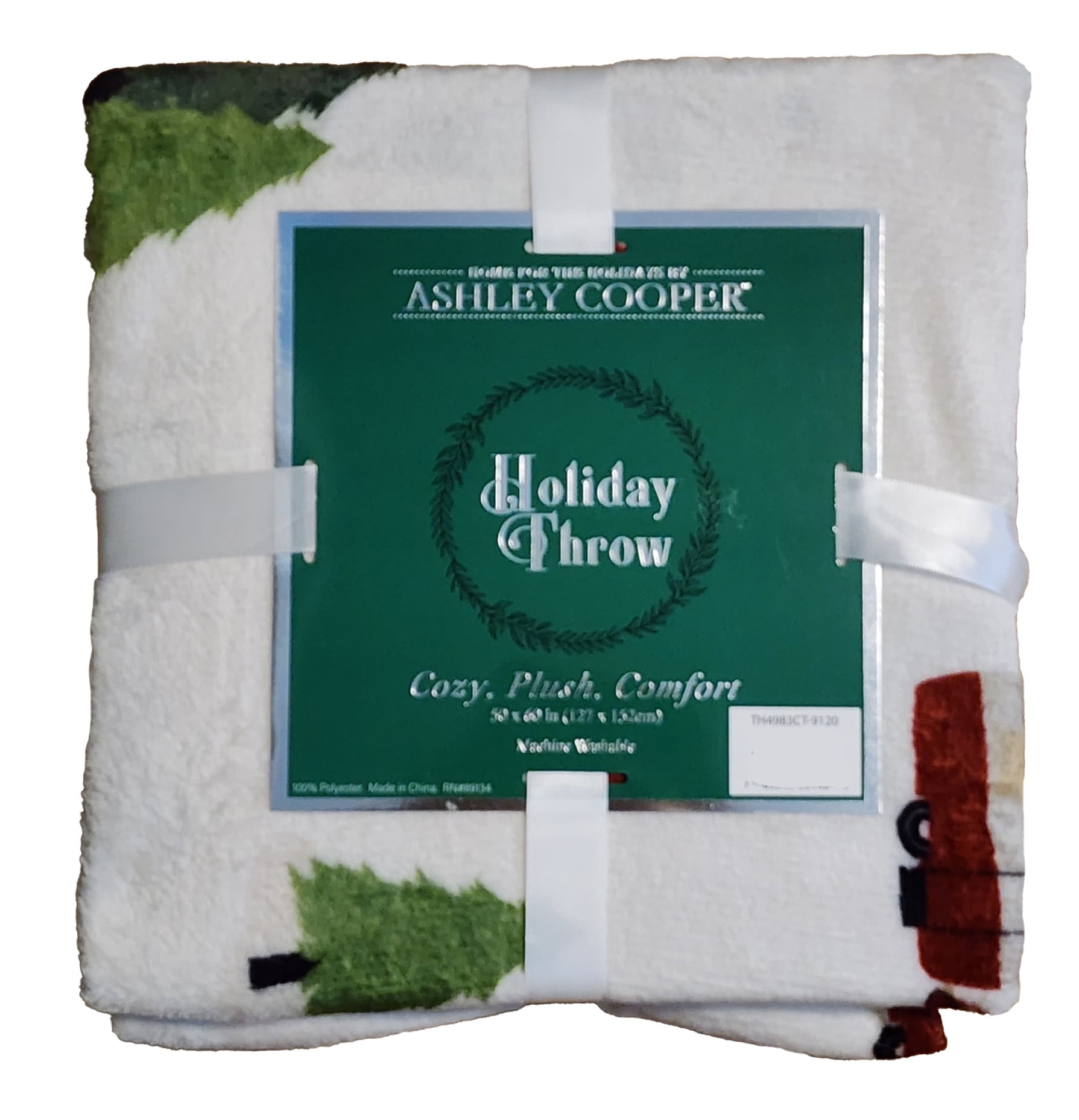 Holiday Soft Plush Throw Blanket Polyester Red Truck, Camper, Christmas ...