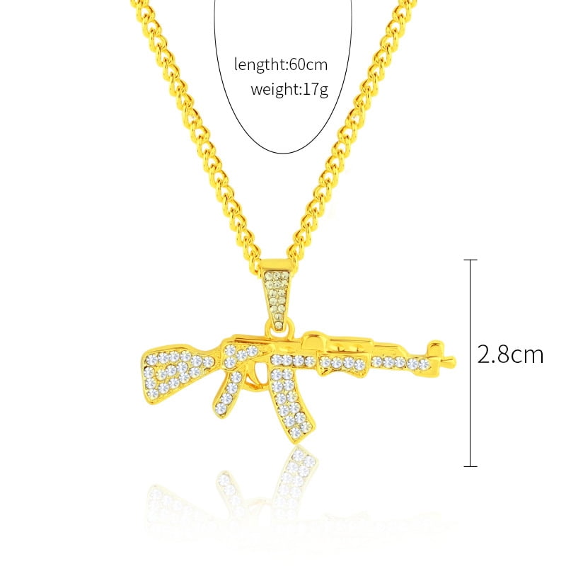 Gold Diamond Chains Iced Out Hip Hop Rapper Chain Crosses Numbers ...