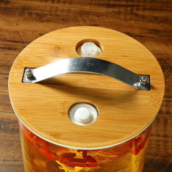 Beverage Dispenser Bamboo Lid with Exhaust Valve Beverage Dispenser Lid ...