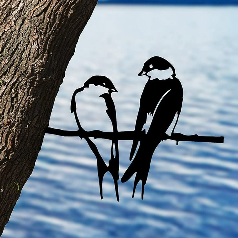 Two Birds On A Branch Silhouette