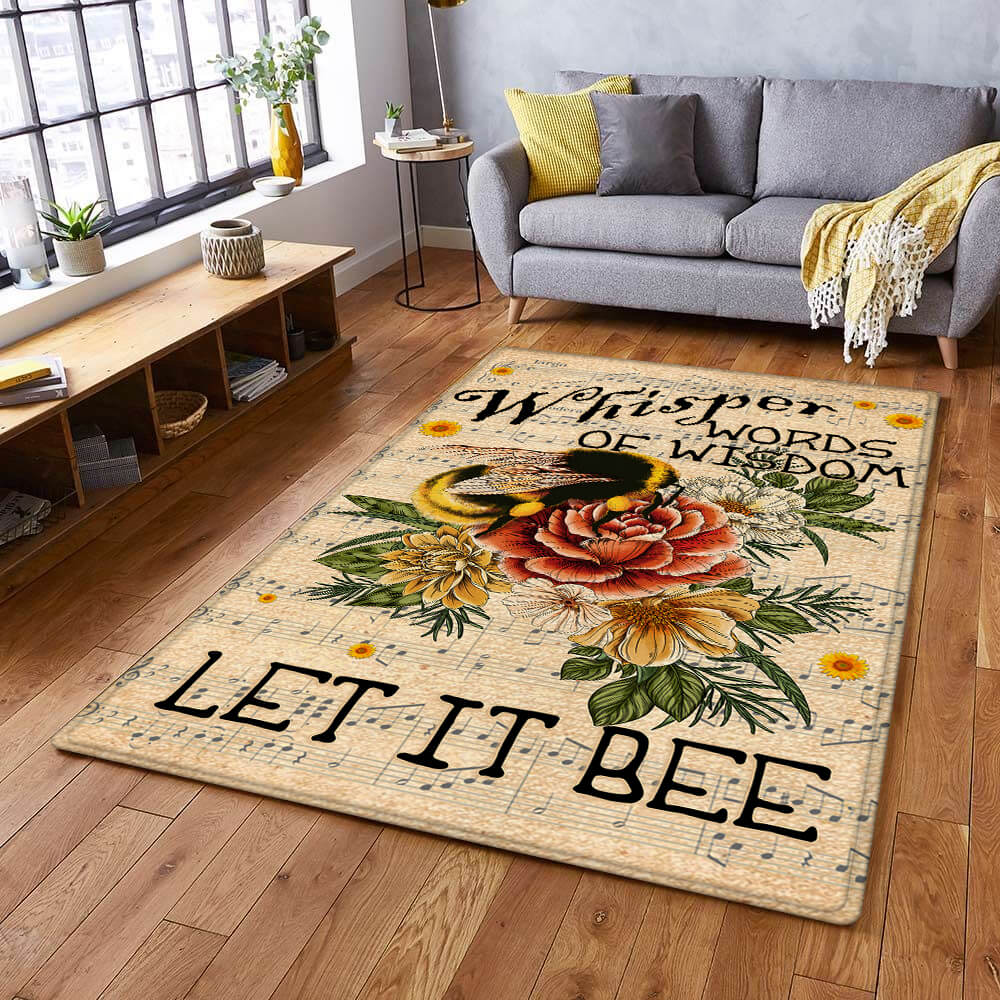Rectangle Area Rug For Living Room, Bedroom, Let It Bee Rug PN50Rv1 ...