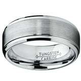 Metal Masters Mens Silver-Tone Tungsten Ring, 9MM Raised Brushed Finish - Walmart.com