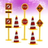 25pcs Road Sign Roadblock Shaped Cake Toppers Plastic Cake Picks ...