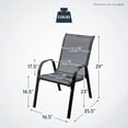 4-Pack Stackable Outdoor Dining Chairs with Ergonomic Armrests – Gray ...