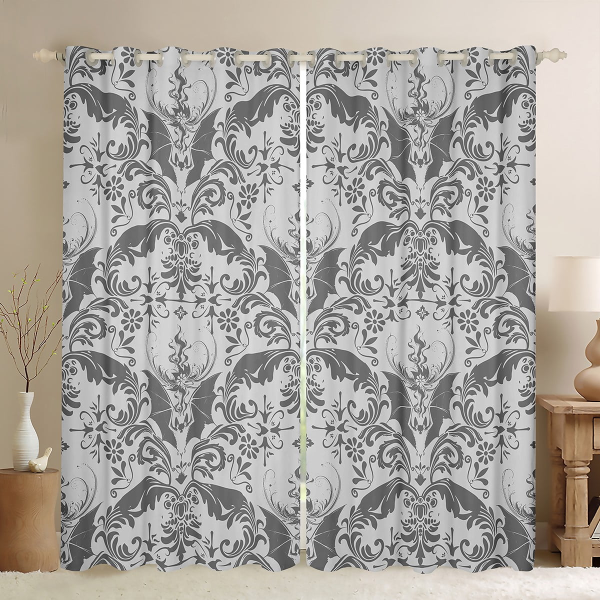 Click here for Erosebridal Gothic Bat Curtains Pack Of 2 (52wx84l... prices