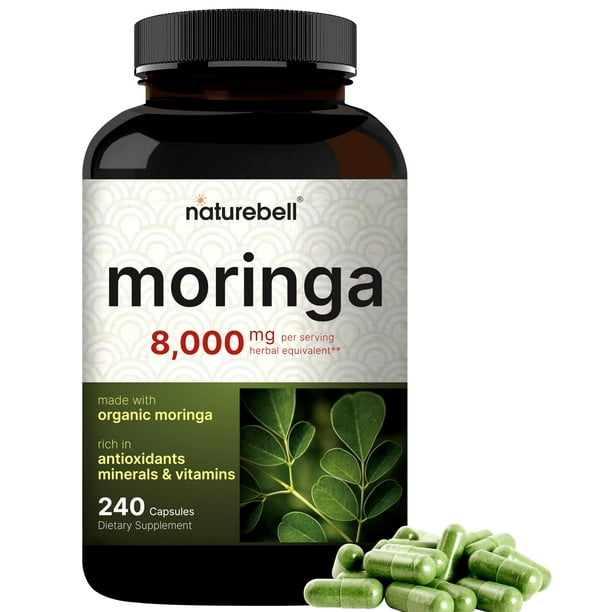 Suplemento NatureBell, cápsulas de moringa, 8000 mg, 240 cápsulas | Bodega Aurrera en línea