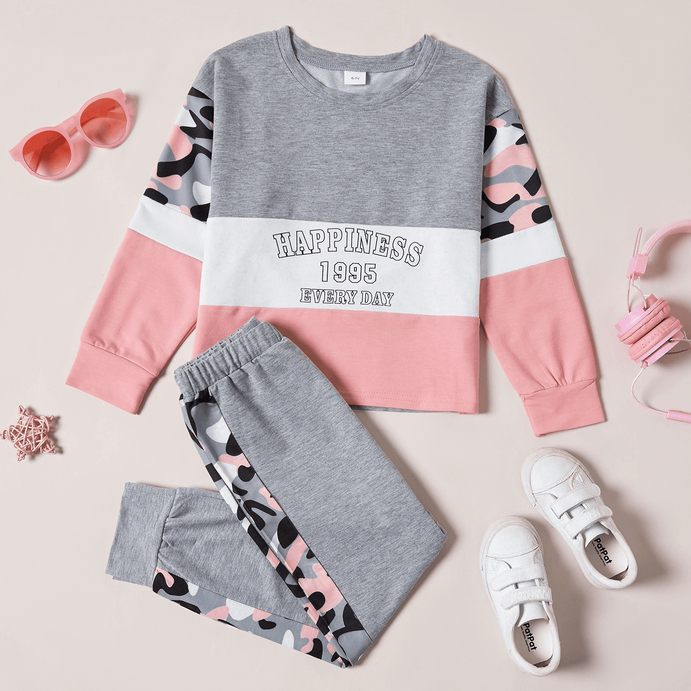 Click here for Patpat Kid Girls Pullover Printed Colorblock Sweat... prices