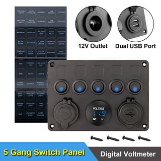Nilight - 6 Gang Rocker Switch Box SPST Toggle Panel 12V, 24V, 20A ...