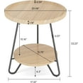 Tribesigns Round Side Table, 2-Tier End Table with Metal Legs, Modern ...