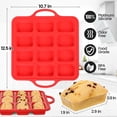 Silicone Mini Loaf Pan Red Mini 12-cup: 1.9"x2.9": 2pc For Baking Bread ...