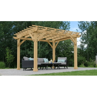 Yardistry 10 ft. x 20 ft. Meridian Louvered Pergola with Aluminum Top ...