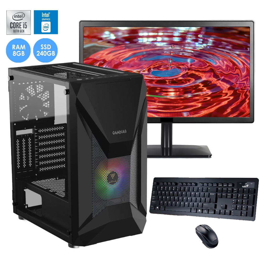 PC gamer CPU i5 10400 Intel 8GB RAM SSD 240GB 500W 80+ monitor 19.5" HD ...